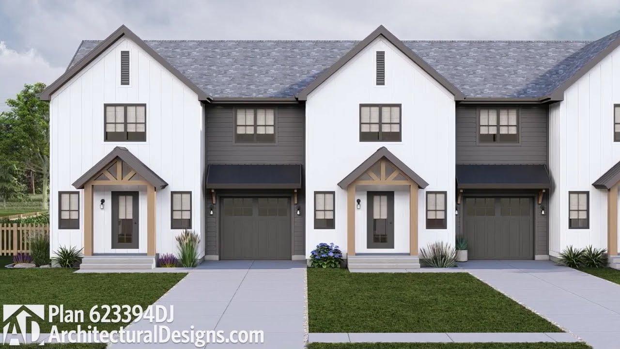 Triplex Townhouse House Plan 623394DJ Virtual Walkthrough Tour