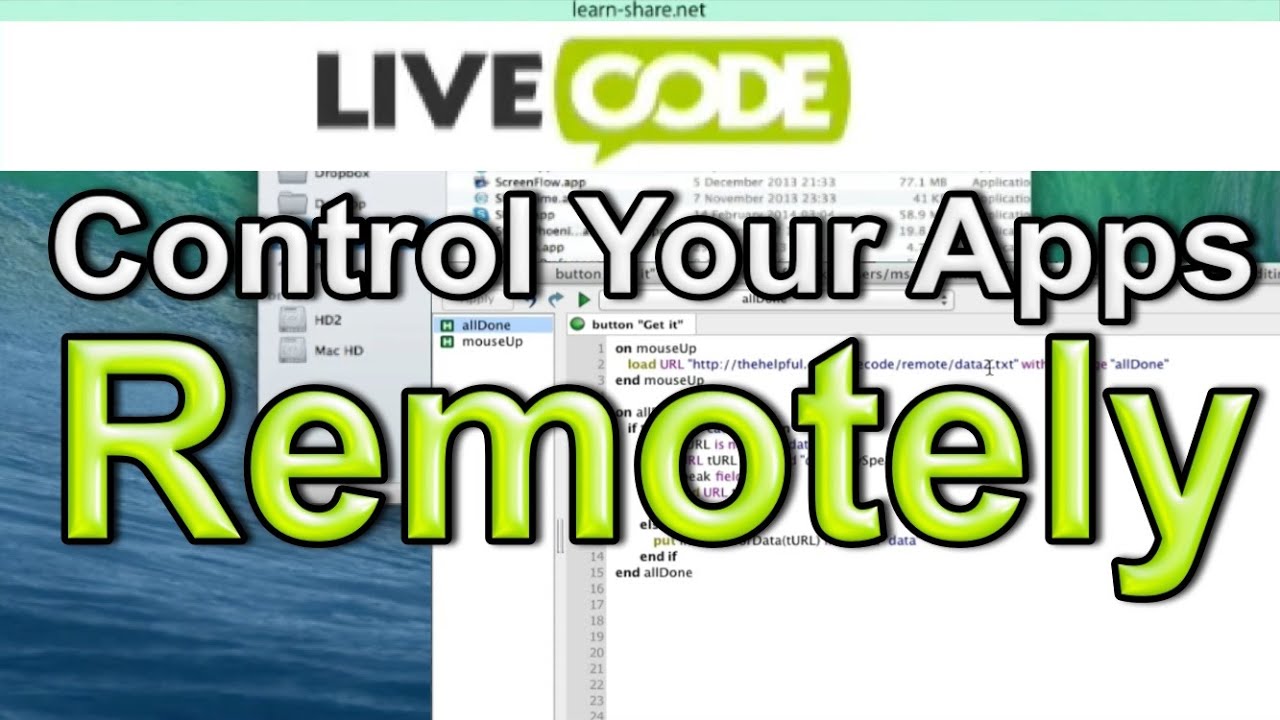 Livecode Tutorial Control Your Apps Remotely