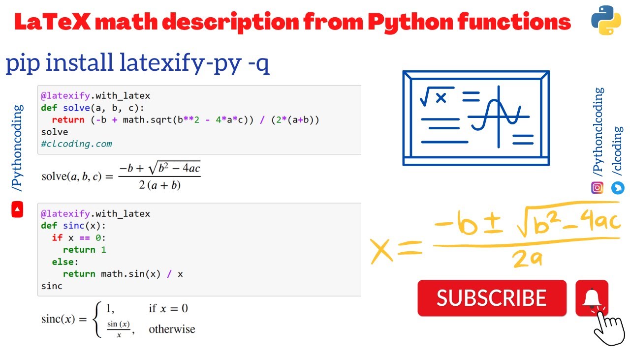 Day 135 : LaTeX math description from Python functions