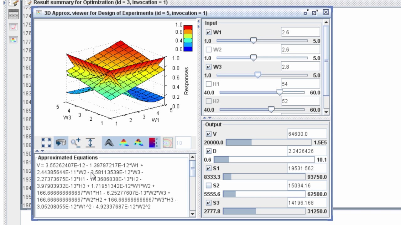 Optimization using DOE Approximation in VisualDOC