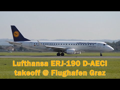 Lufthansa E190 takeoff @ Flughafen Graz | D-AECI