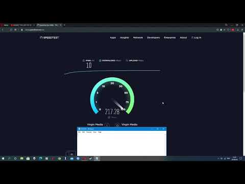 Internet speed test Virgin Media Fiber Intel(R) Wifi 6 Network adapters
