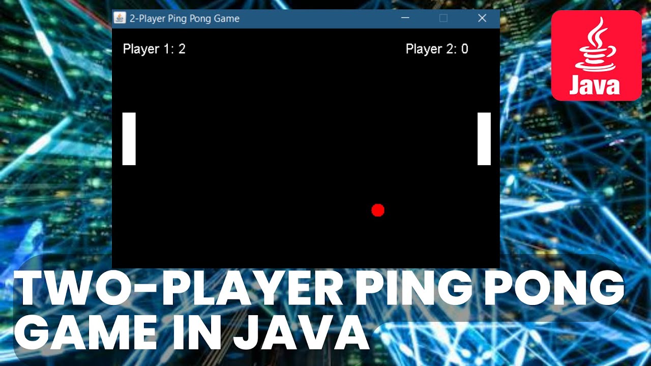 Two Player Ping Pong Game in Java. Java KeyListener. Java Swing for GUI. Java animation example.