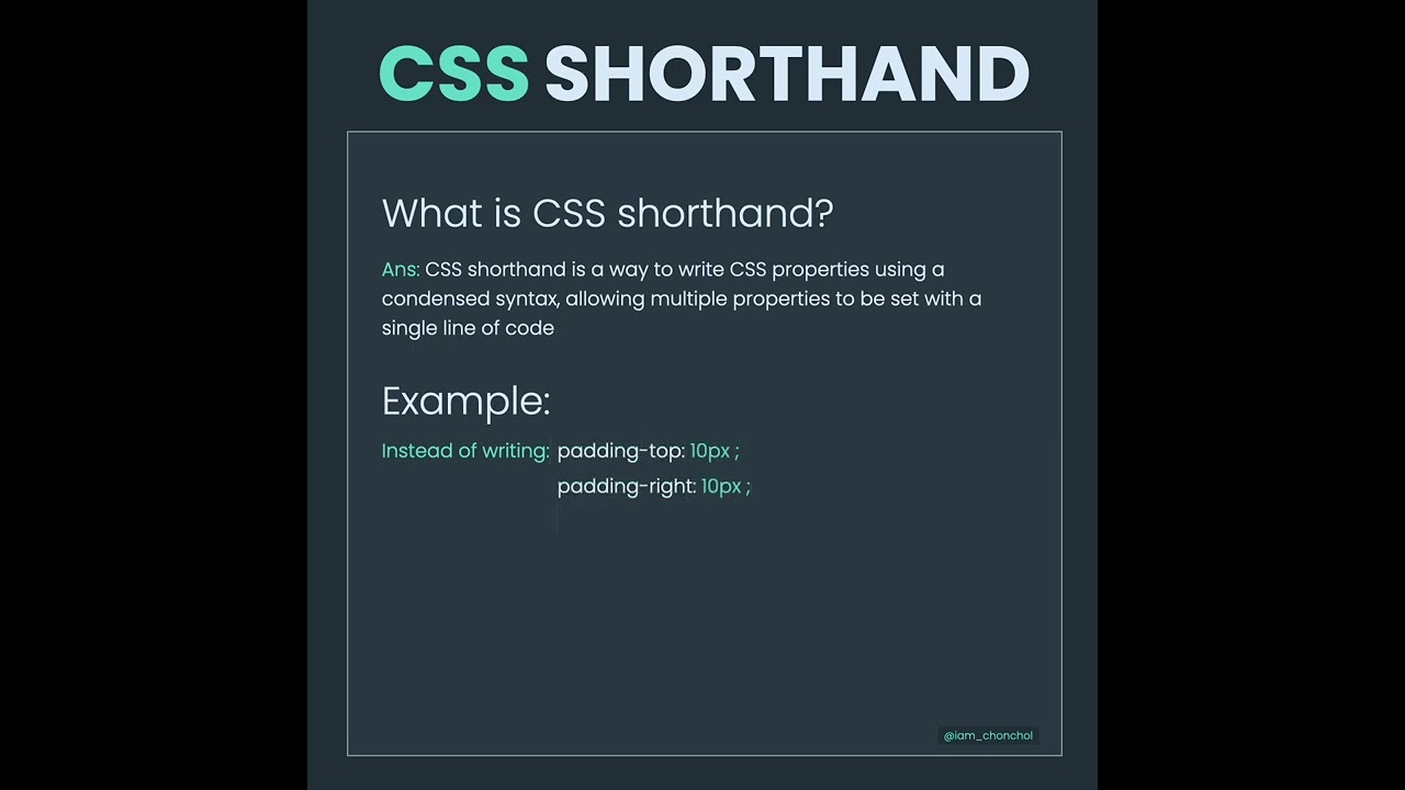 Learn CSS Shorthand in 22 Seconds.