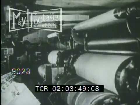 1930s Newspapers Being Typeset and Rolling Off Presses