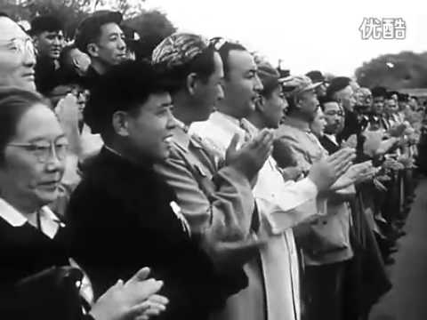 Peng Dehuai reviews the troops at the 1955 National Day parade ...