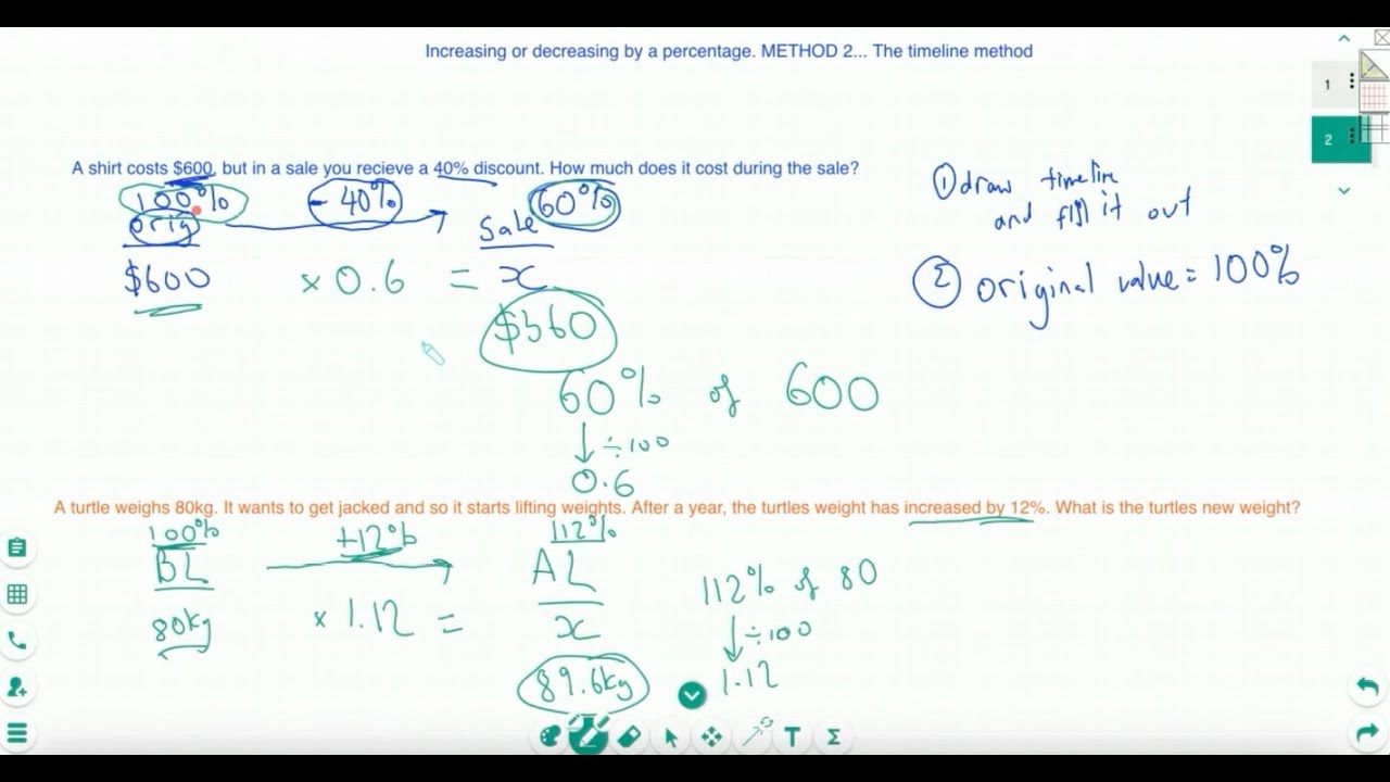 Increasing and Decreasing by a Percentage w/ GCSE Past Paper Questions