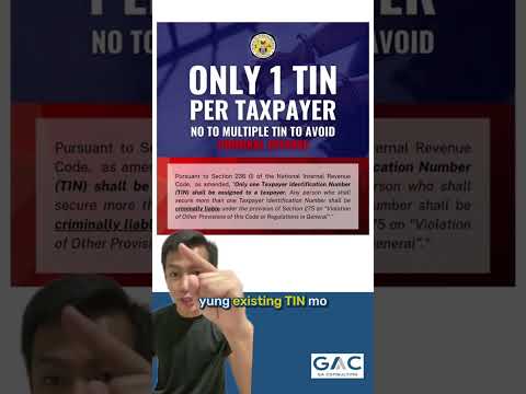 Only 1 TIN per taxpayer policy #freelancerlife #taxcompliance #shorts #bir