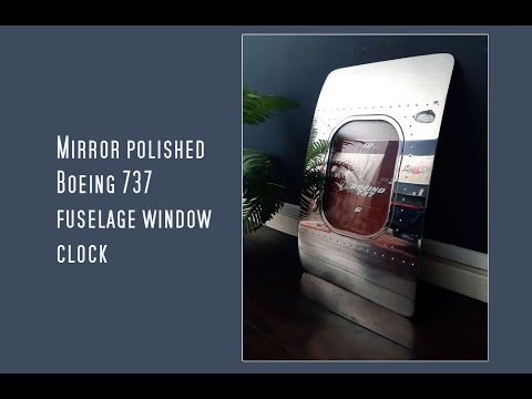 Stripped/Polished Boeing 737 Fuselage Section Wall Clock Art Piece