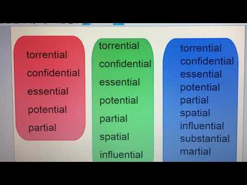Year 6 Spelling Lesson, Tuesday 12th January: -tial