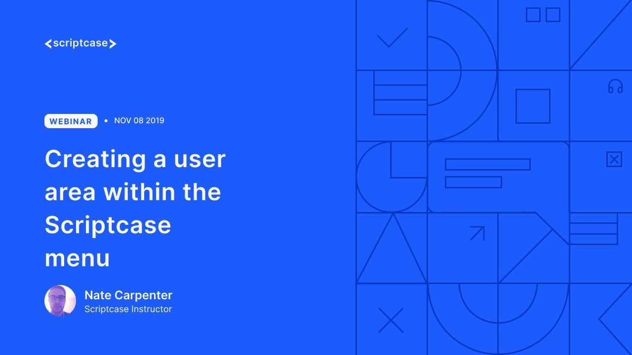 Scriptcase - Creating a user area within the Scriptcase menu