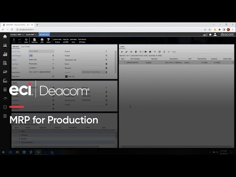 MRP for Production with the Deacom ERP System