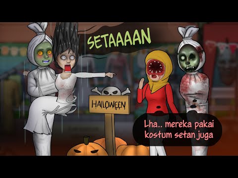 Ketika Hantu Ikutan Halloween - Awal pede ternyata memble #HORORKOMEDI Kartun Hantu , Animasi Lucu