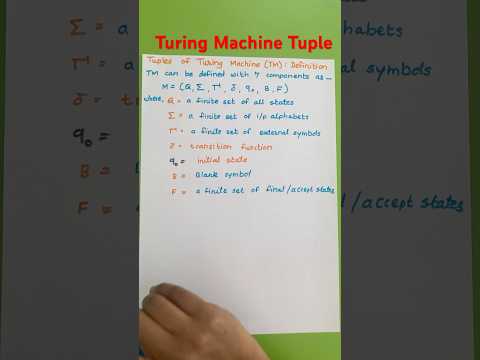 Tuple for Turing Machine #TM #turingmachine #tuples #components #turing #automata