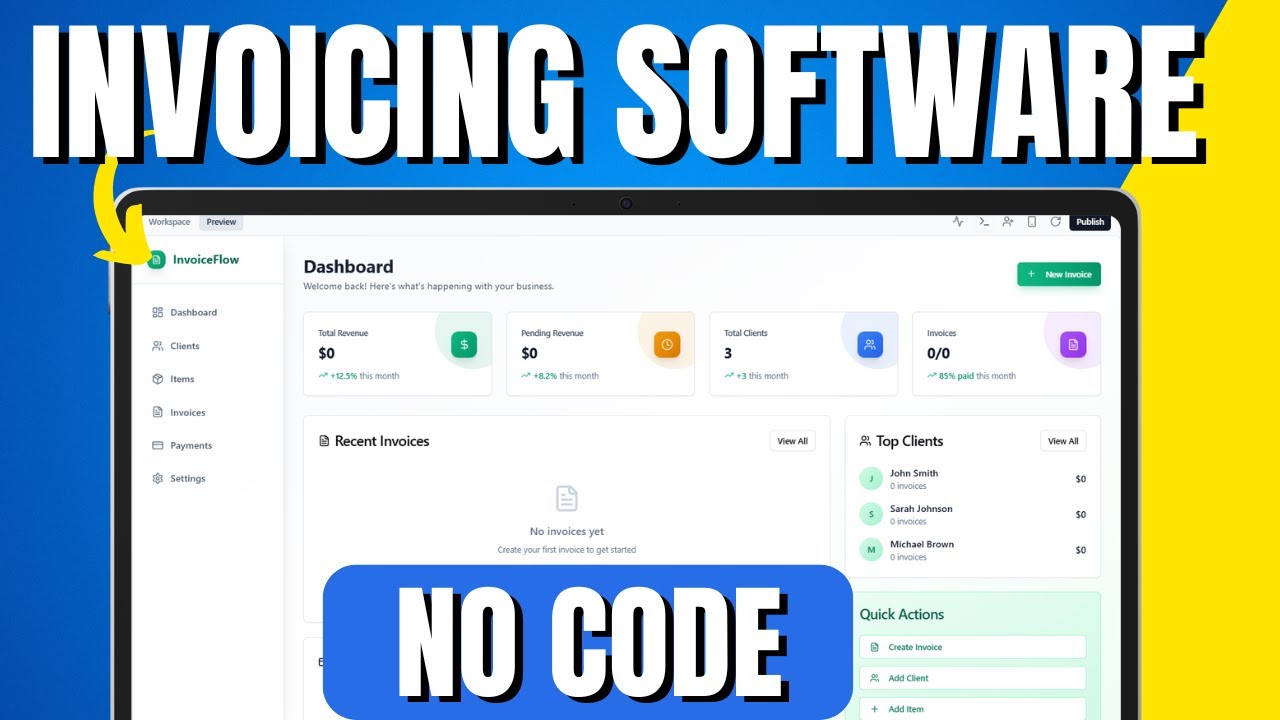 How To Make invoicing Software with NO CODE + AI
