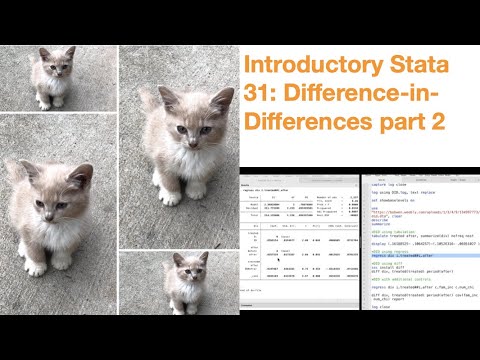 Introductory Stata 31: Difference-in-Differences part 2 (tabulate, regress)
