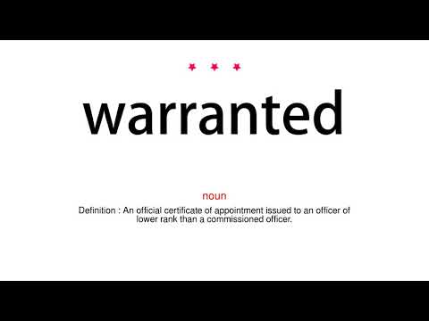 How to pronounce warranted - Vocab Today