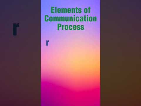 Elements of communication process