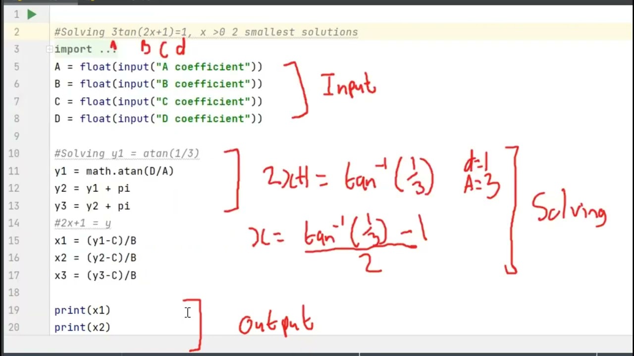 Solving a basic trig equation using Python