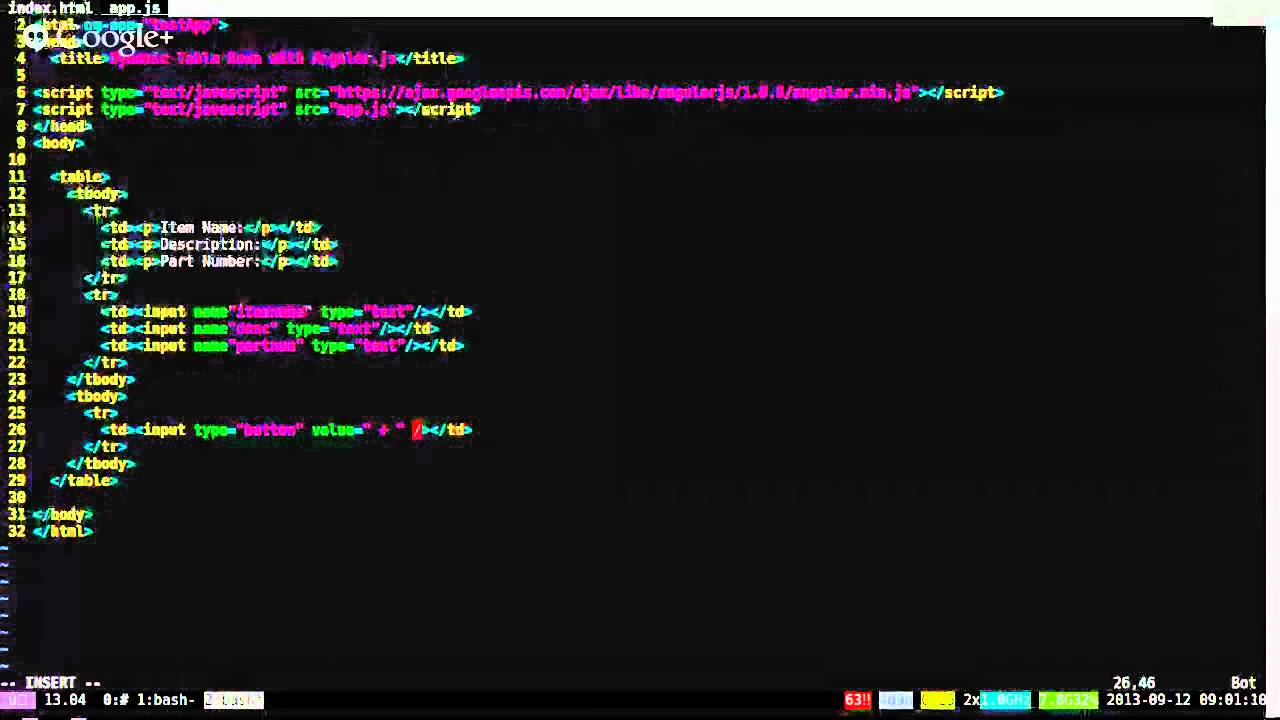 Dynamic Table Rows with Angular.js