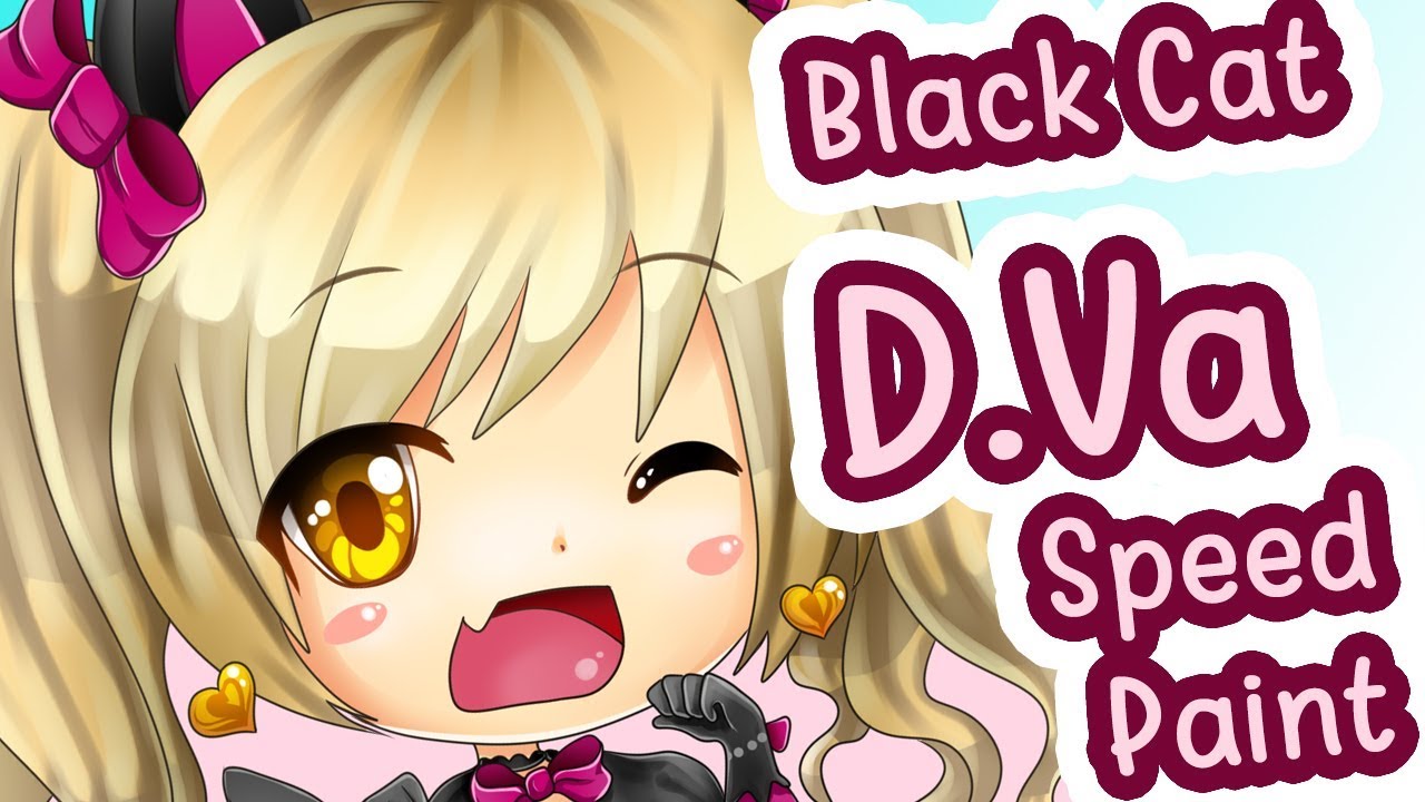 Black Cat D.va Speed Paint