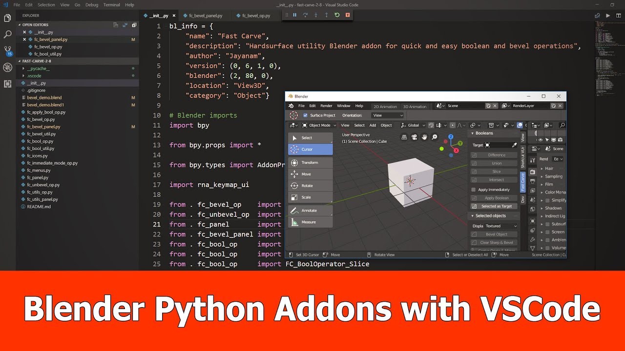 Blender 2.8 Python Addons with VSCode