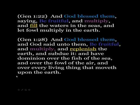What does Replenish mean in Genesis 1?