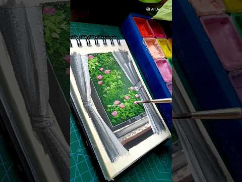 paint with me a window view ๐ท๐โจ#painting #drawing #windows #pinterest #art