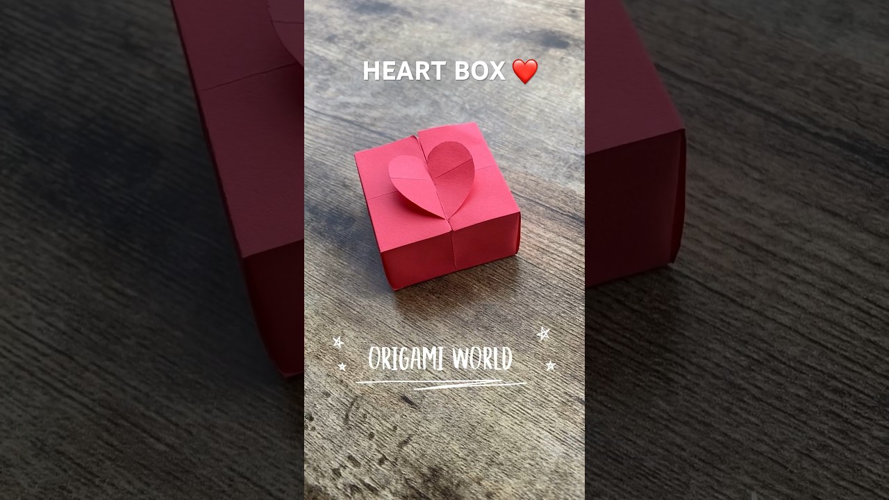 VALENTINES DAY PAPER CRAFT HEART BOX TUTORIAL FOR GIFT | DIY GIFT BOX ORIGAMI ART TUTORIAL HEART BOX