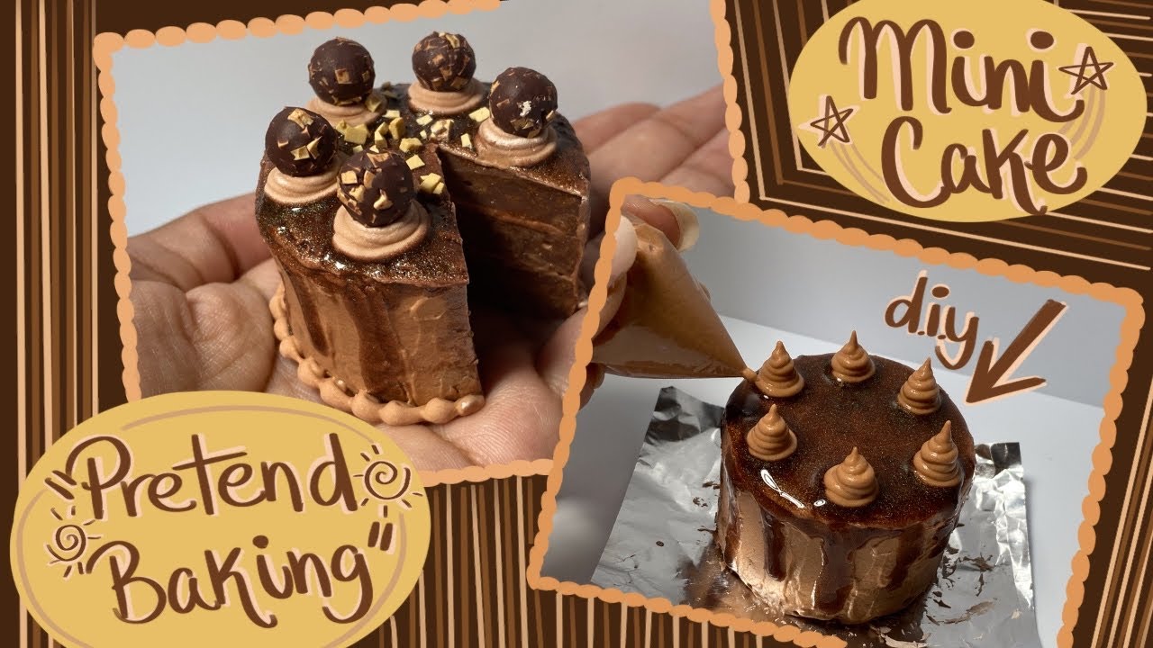 Miniature Cooking 미니어처 요리 미니푸드 DIY Pretend Baking Mini Ferrero Rocher Cake 미니 페레로 로쉐 케이크