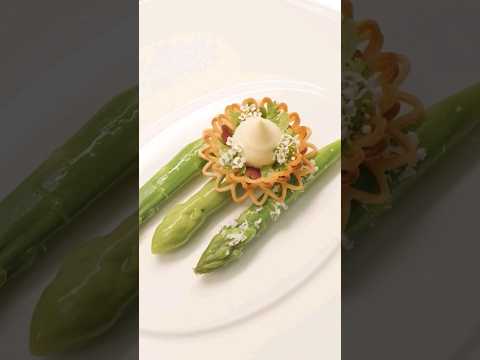 Amazing Wye Valley Asparagus dish by Chef Tom Scade at 5 Star The Vineyard