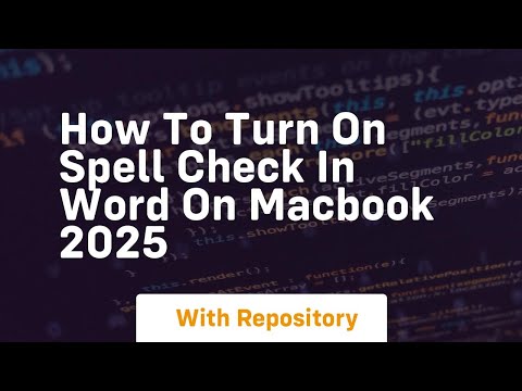 How to turn on spell check in word on macbook 2025