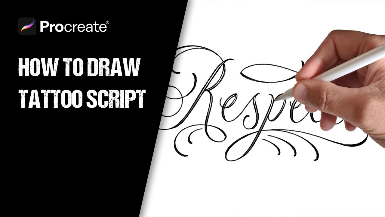 How To Draw Tattoo Script - Tattoo Lettering Tutorial In Procreate