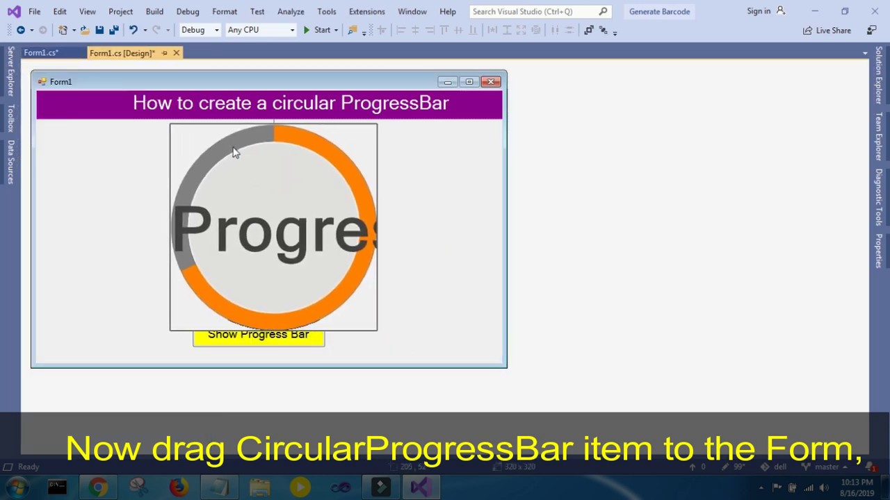 How to create a Circular ProgressBar in C#.net
