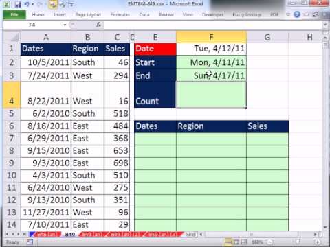 Excel Magic Trick 849: Extract Records For Week With Formula that works in Excel 2003, 2007, 2010