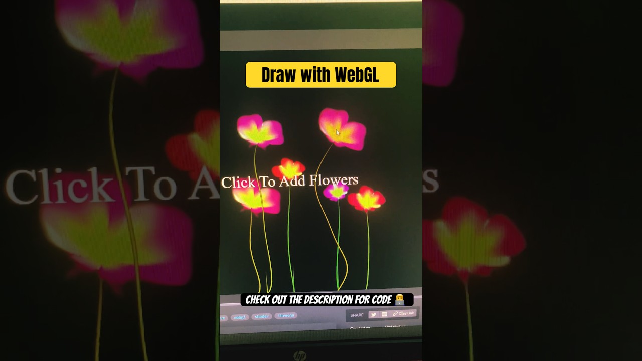 Draw with WebGL Flowers #tutorials #coding #shorts