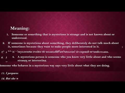 Mysterious Meaning with Examples
