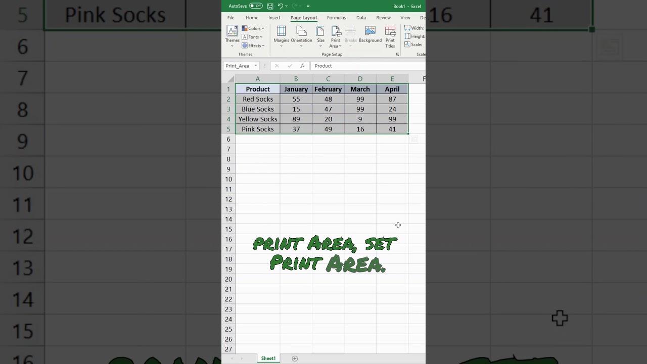 How to Set Print Area in Excel