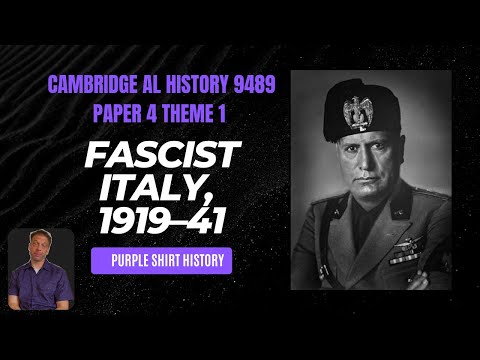 Cambridge AL History 9489 Paper 4 Fascist Italy