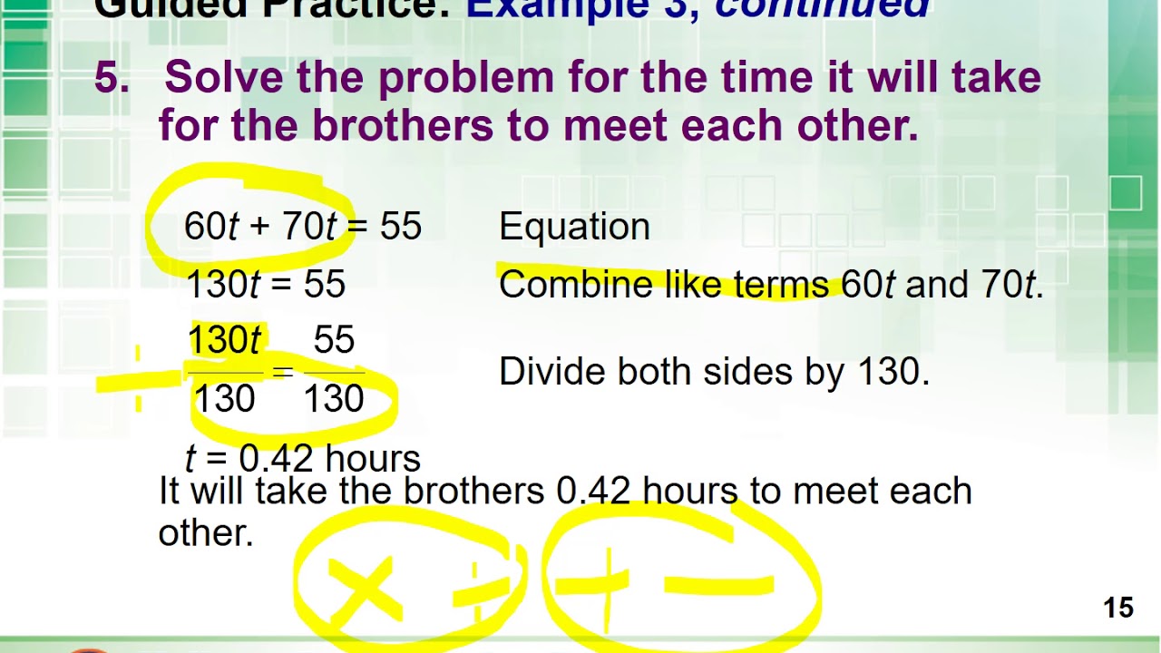 Creating Equations and Inequalities in One Variable 1 3