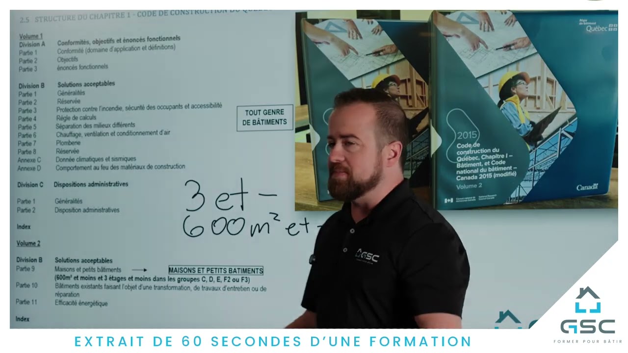 Extrait Formation Entrepreneur Spécialisé RBQ - Structure du Code de Construction du Québec 2015