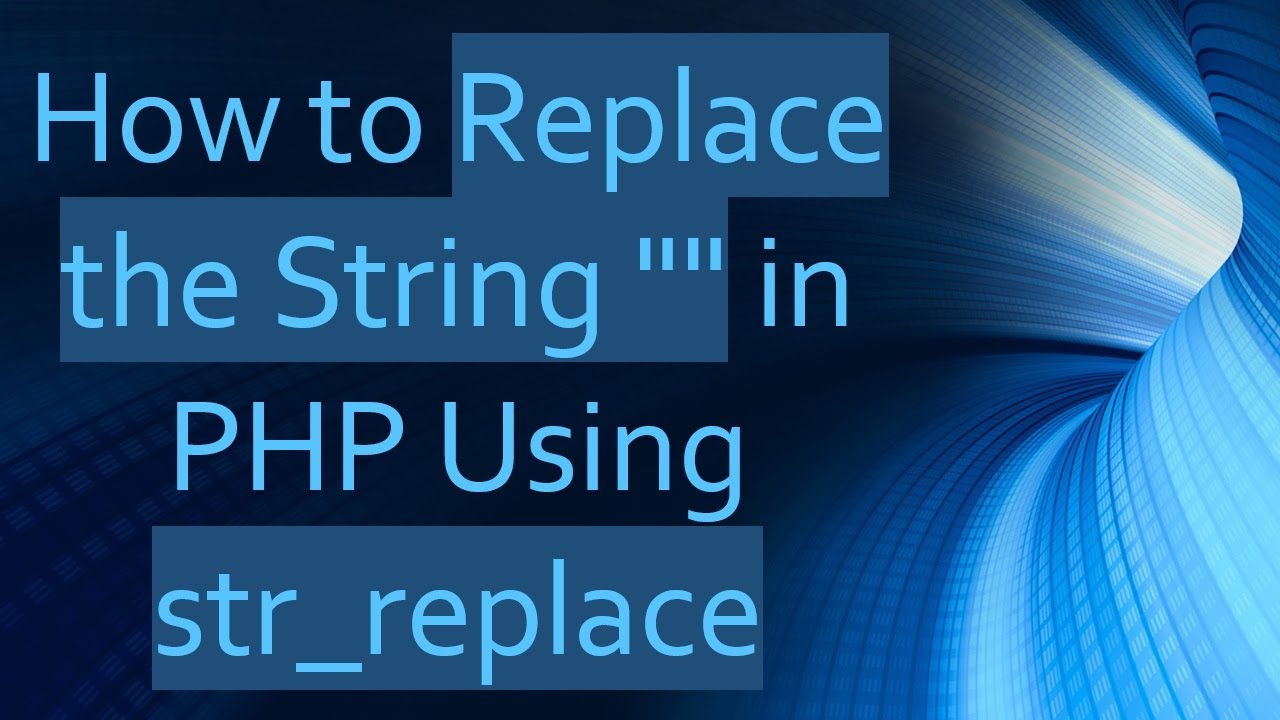 How to Replace the String 