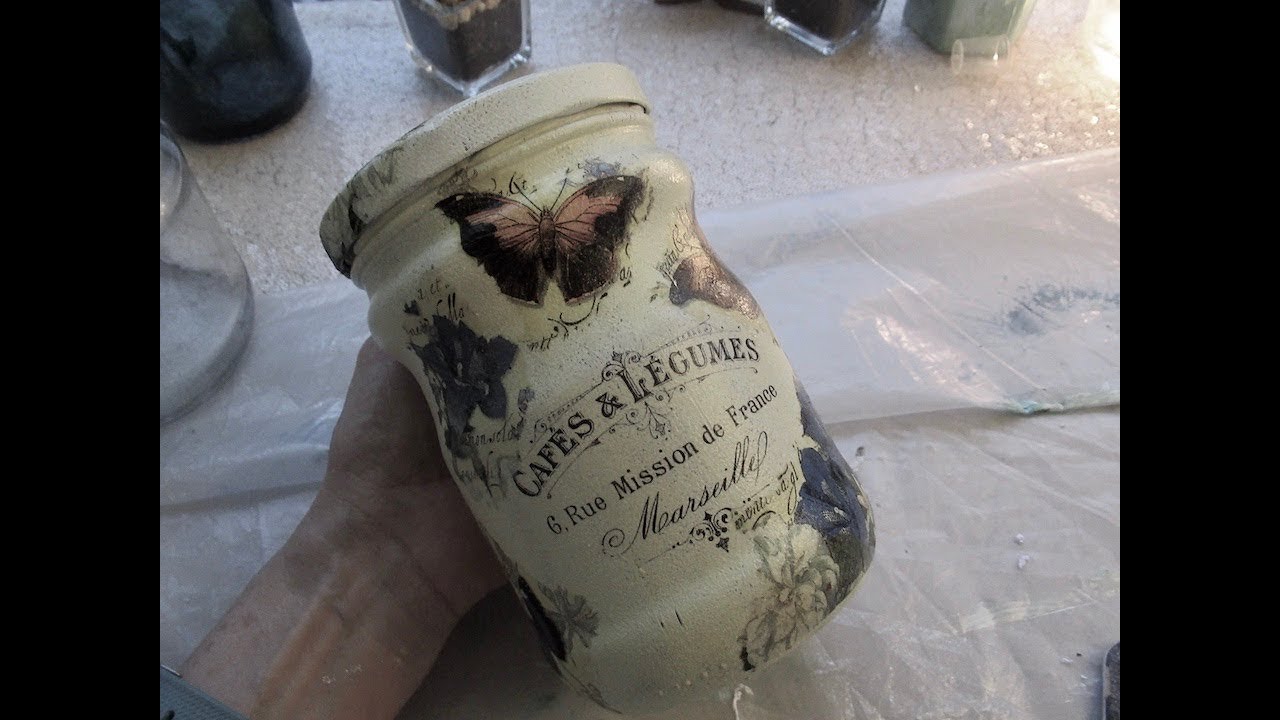 DIY Transfer & Decoupage Coffee Jar