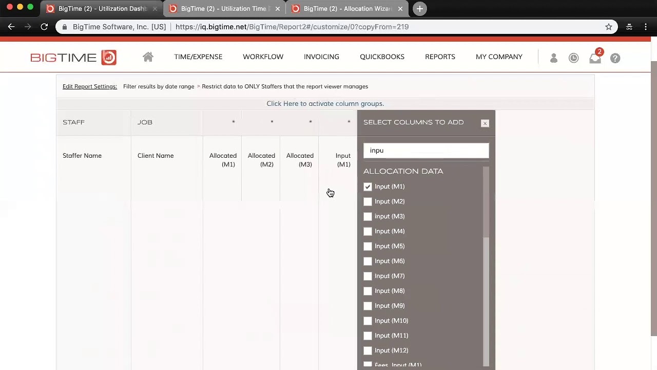 Creating Resource Allocation Reports