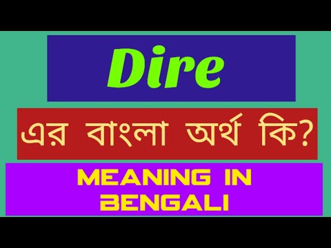 Dire Meaning in Bengali || Dire এর বাংলা অর্থ কি