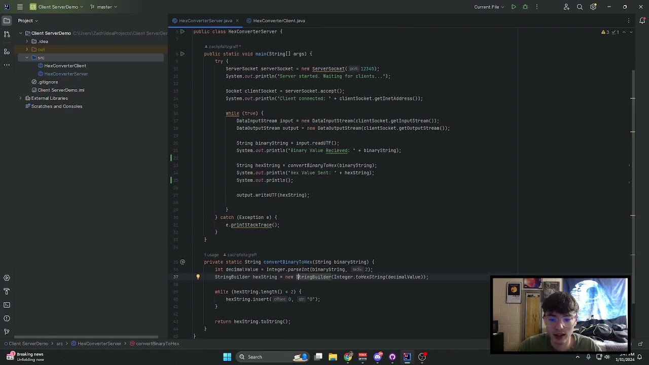Client Server inside of Java