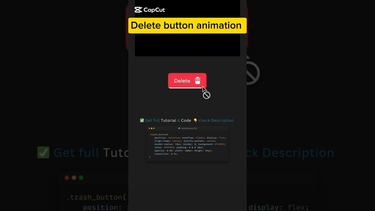 delete button css animation #improvecodingskills #coding #cssanimation #frontend