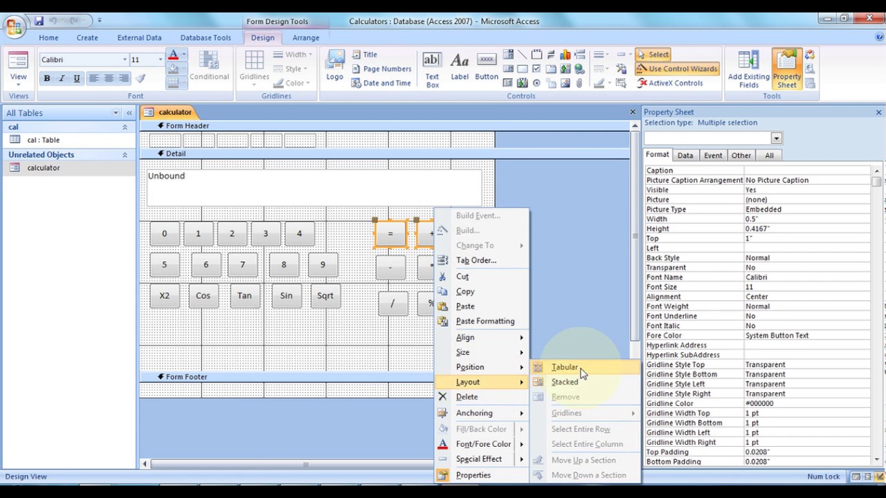 Microsoft Access How To Create Basic Calculator In Access Using Vba Part 1