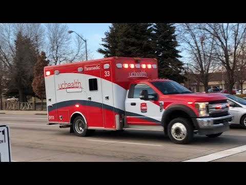 UCHealth EMS transporting a patient code 3 to hospital/PRIORITY SIREN