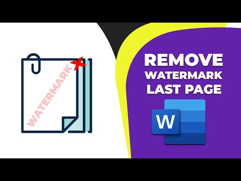 how to remove watermark only from last page in Word